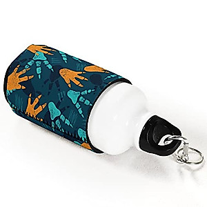 Can Cooler Sleeves Coozies for Cans And Bottles Insulators Dinosaur Footprint Tracks Print PVC Elastic Reusable