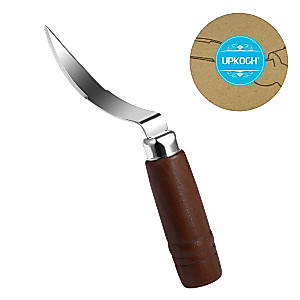 UPKOCH 1PC Coconut Tool Coconut Meat Remover Durable Wooden Handle Stainless Steel Coconut Opener Scraper Knife for Kitchen Home