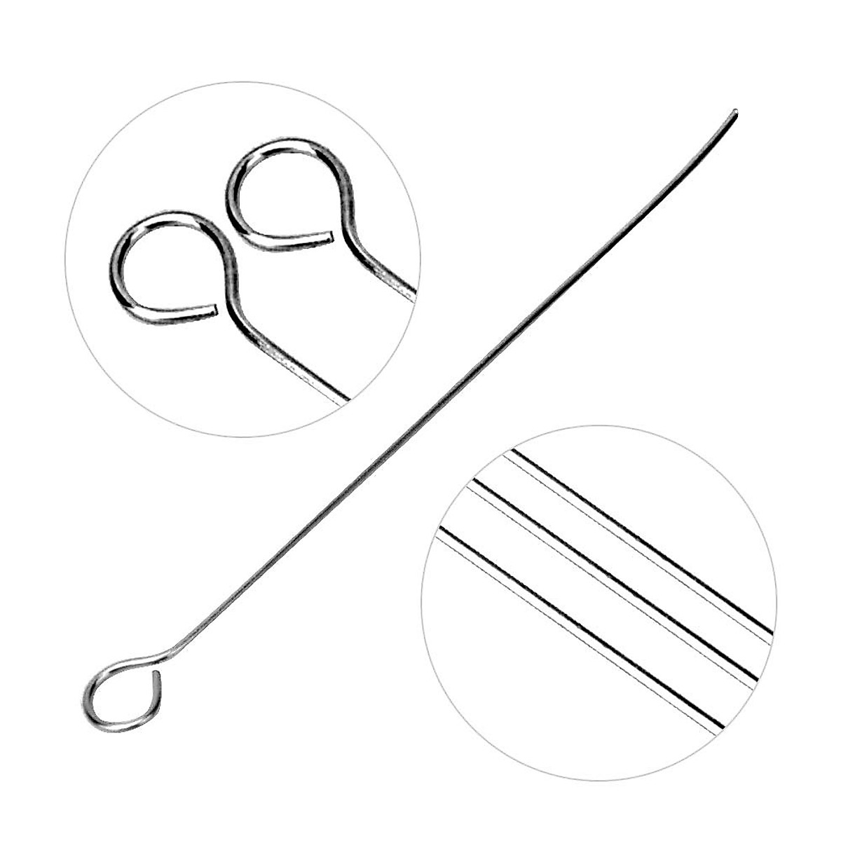 Tyenaza 50 Pcs Inoculating Loop, Reusable Inoculating Loop, Inoculating Loop Lab Bacterial Culture Microbiology Uses Nichrome Needle Tip