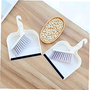 Hoement Mini Broom Mini Broom Cleaning Brush Set Broom Dustpan Computers Cleaning Brush Computer Brush White Hangable Mini Brush Pc Set Mini Dustpan