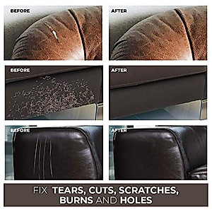 FORTIVO Leather and Vinyl Repair Kit Black, Black Leather Repair Kit, Leather Repair Kit for Car Seat, Leather Repair Kit for Furniture, Leather Paint, Leather Scratch Repair, Leather Couch Repair Kit