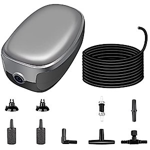 19.86/32.8/101.7 feet Aquarium Airline tubing air Stone for Fish Tank Aquarium Check Value Aquarium Suction Cups Aquarium air Controller and I T Connector (6.5 feet tubing with 1 Outlet air Pump)