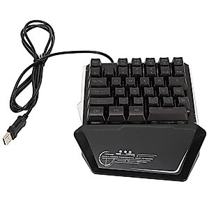 Heayzoki One Handed Gaming Keyboard, Split Keyboard 35 Keys Portable RGB Small Mechanica Gaming Keyboard for Gaming Lover, Game Controller for Pc