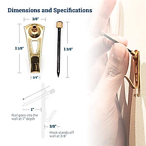 Plaster Picture Hangers 30 lbs - 25 Pack - Picture Hanging Nails - Picture Hanging Hooks - Picture Hang Solutions