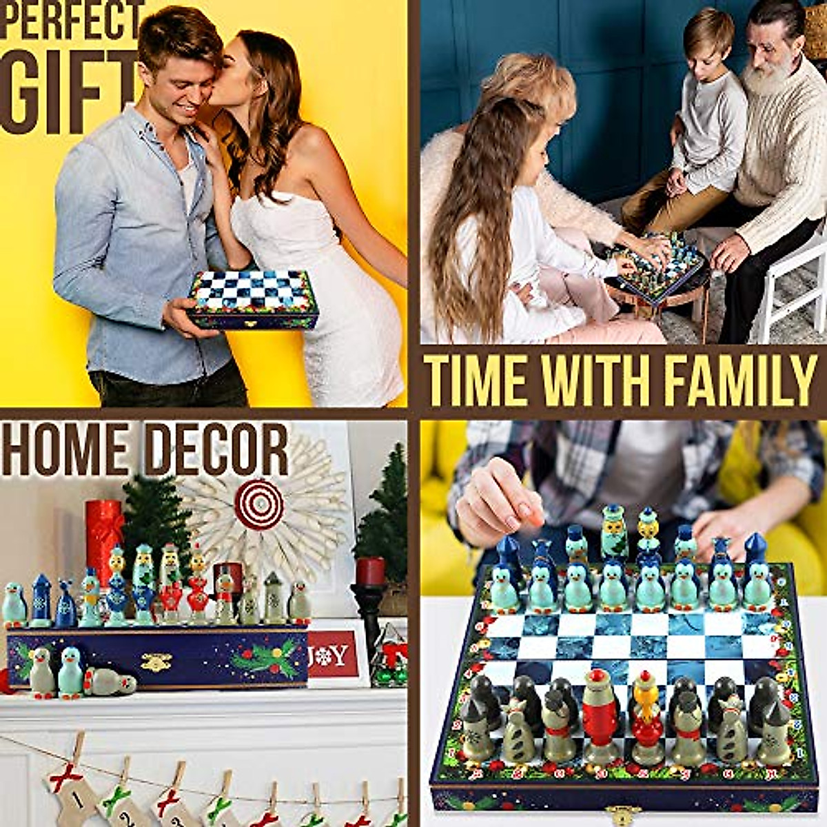 Chess for Kids - Christmas Chess Board for Kids - Childrens Games - Wizard Chess Set for Kids