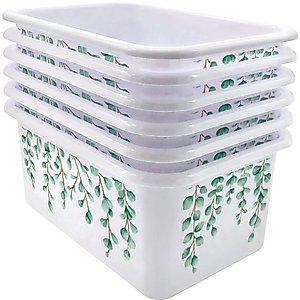 Teacher Created Resources Eucalyptus Small Plastic Storage Bin 6-Pack (TCR2088589)