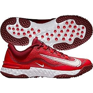 Nike Alpha Huarache Elite 4 Turf Men's Baseball Shoes, Size 12, Red/White