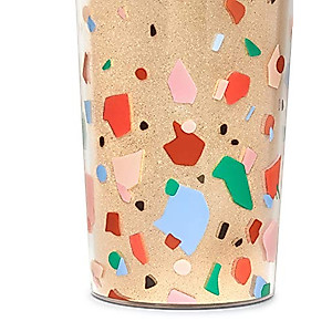 ban.do Glitter Bomb Gold Cocktail Shaker, BPA-Free Drink Mixer Holds 20 Ounces, Confetti