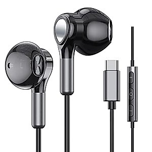 USB C Headphones for Samsung Galaxy S23 Ultra S22 S21 FE S20 Z Flip 3 Fold 4 A53 A54 USB C Earphones with Mic in-Ear Headphones Wired Earbuds USB Type C Earphones for iPad Pro Pixel 6 6a 7 OnePlus 9 8