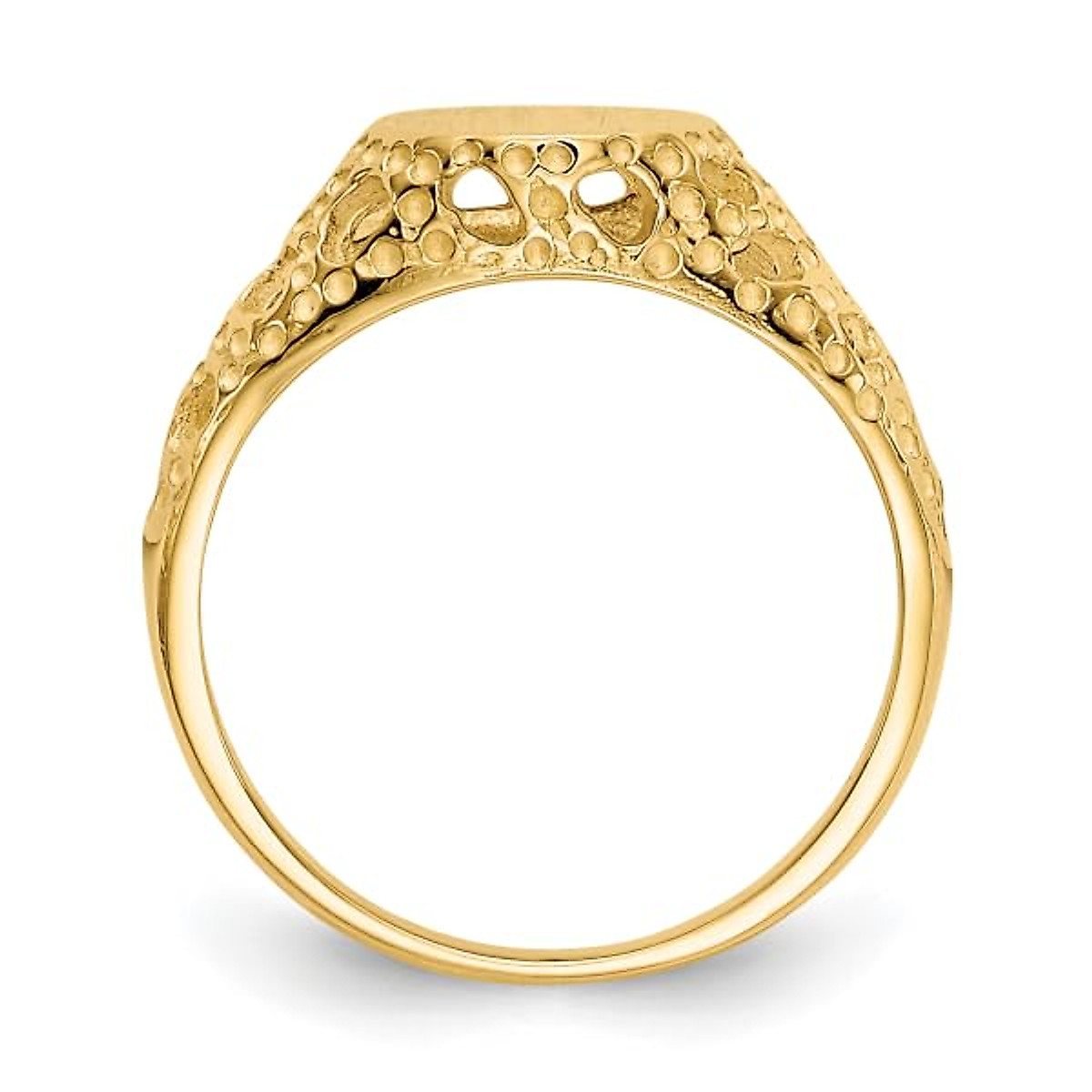 IceCarats 14K Yellow Gold Custom Engraved Signet Ring Handmade Personalized Monogram Initial Letter Band Size 4