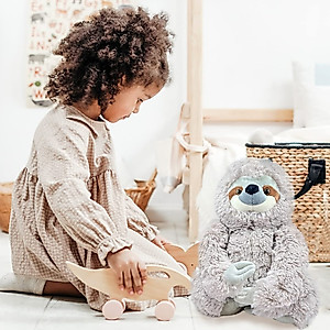 KINREX Sloth Stuffed Animal – Sloths Plush Toys for Kids, Babies, Adults, Realistic Three Toed Sloth Toy Plushie, Gifts for Thanksgiving, Christmas, Birthday, Easter, Gray Measures 13 Inches