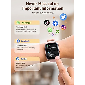 Smart Watches for Women Men (Answer/Make Calls) Compatible with iOS Android Phones Compatible, 1.83" HD Screen Fitness Tracker Smartwatches Heart Rate Monitor 110+ Sports Tracker Watch Waterproof