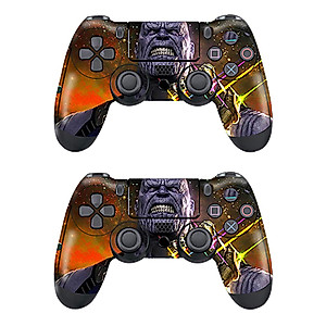 PS4 Pro Skins - Decals for PS4 Controller Playstation 4 Pro - Stickers Cover for PS4 Pro Controller Sony Playstation Four Pro Accessories with Dualshock 4 Two Controllers Skin - Thanos