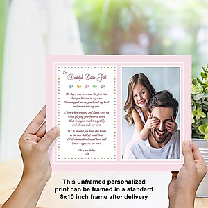 Sweet Gift for Daddy from His Little Girl, Father's Day or Birthday from Daughter, 8x10 Personalized Print