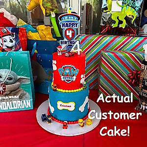 Custom Age Birthday Cake Topper for Patrol Boys and Girls Party Decorations