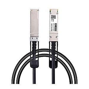 TRANSUTON 40G QSFP+ DAC Passive Cable - 40GBASE-CR4 Passive Direct Attach Copper Twinax QSFP+ Cable for Juniper Switch, 40Gb/s QSFP to QSFP - Fiber Optic InfiniBand Cable, 0.5-Meter(1.64ft)