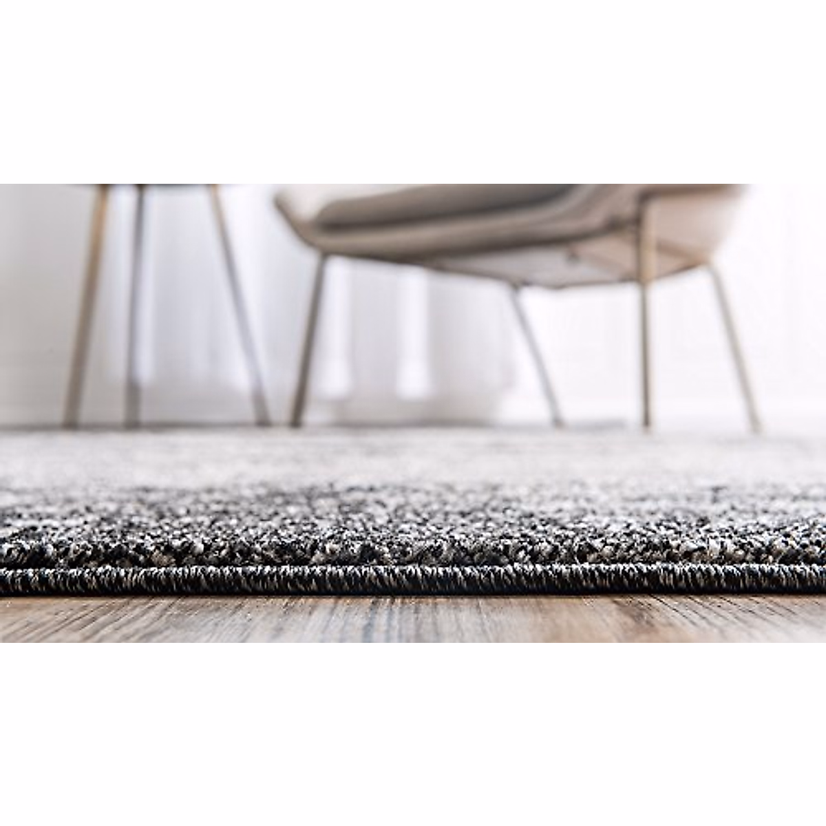 Unique Loom Del Mar Collection Area Rug - Lucille (5' 3" x 8' Rectangle, Dark Gray/ Ivory)