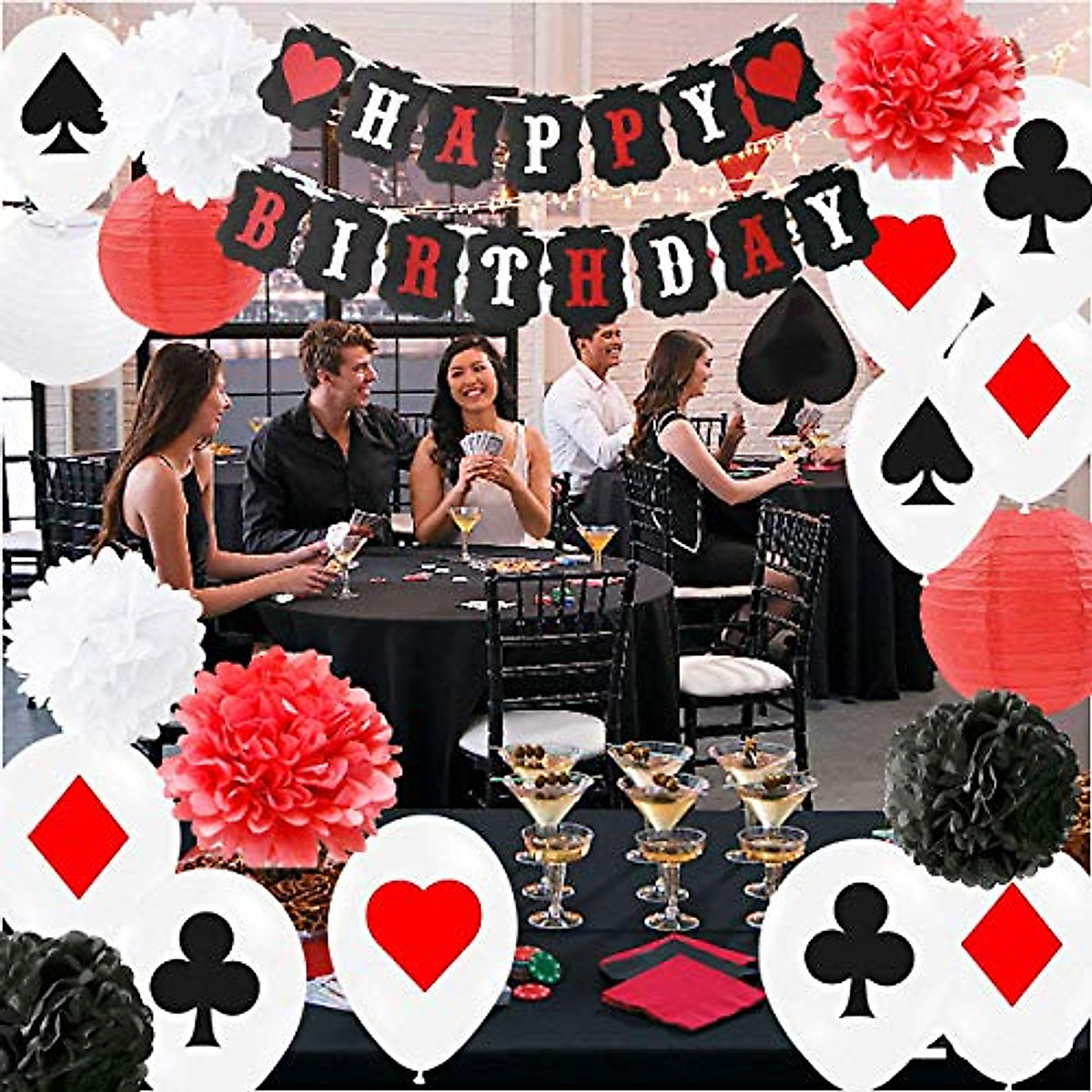 Poker Birthday Party Decorations/Poker Theme Party Supplies Casino Party Decoration Supplies Casino Theme Party,Las Vegas Themed Parties,Casino Night,Casino Birthday Déco/Women 40th/50th Birthday