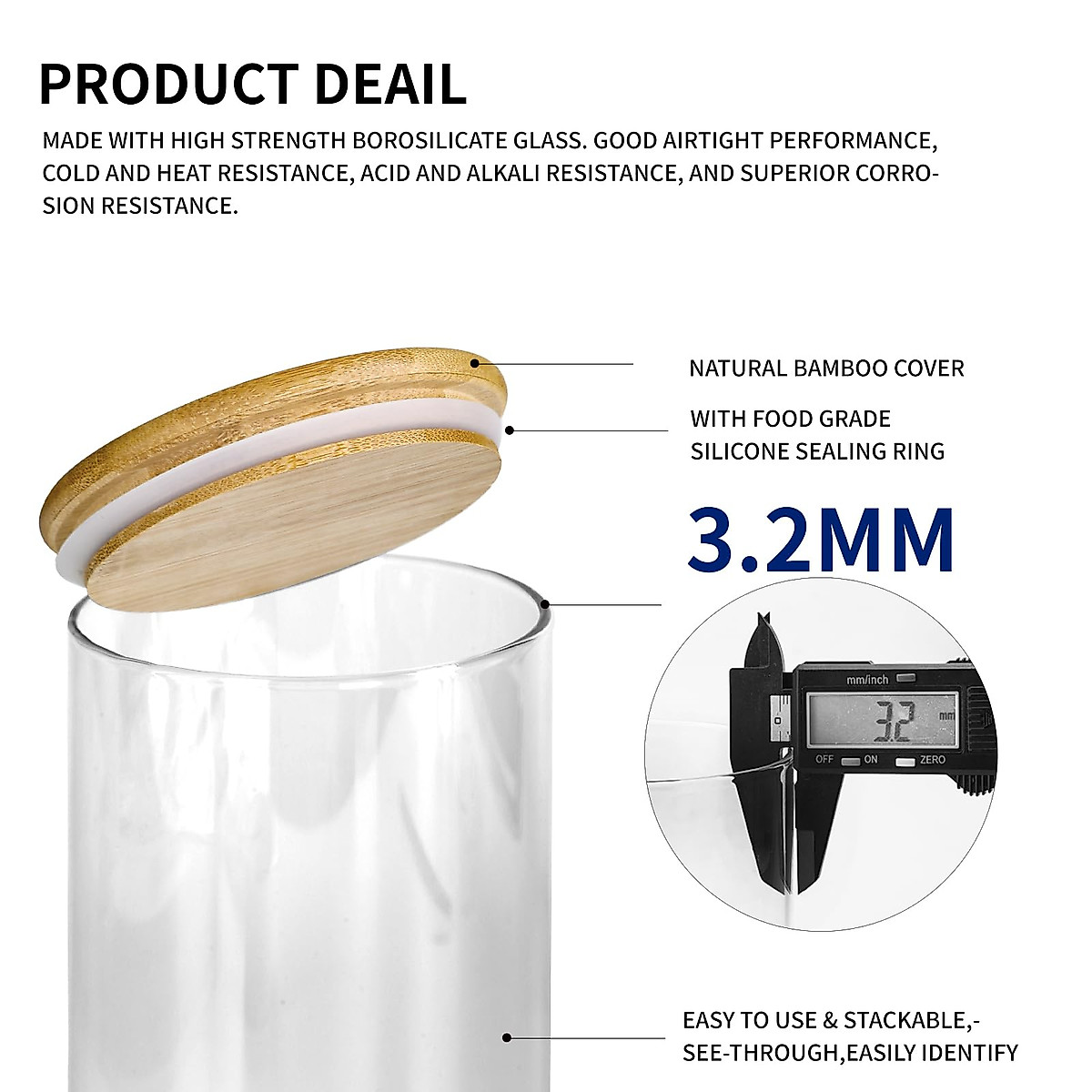 ZOMUIA Glass Coffee Containers Airtight Coffee Bean Storage Jars with Shelf, 3Pcs 44oz Coffee Station Organizer Coffee Canisters, Kitchen Food Storage Jars for Coffee, Sugar, Candy, Oats, Nuts