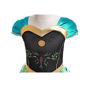 Dressy Daisy Ice Princess Coronation Green Costume Tulle Dress for Toddler Girls Halloween Birthday Party Fancy Outfit Size 3T, A