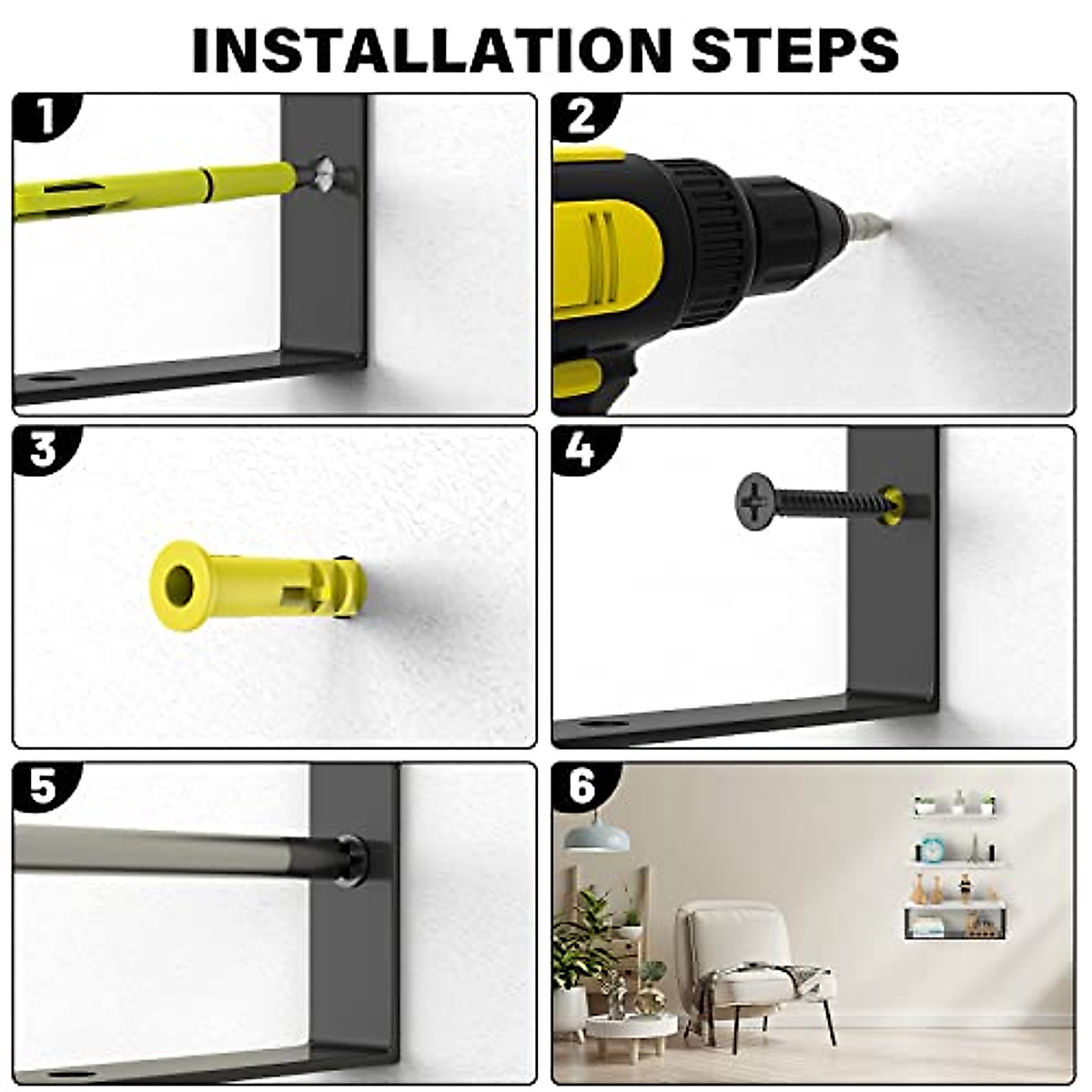 BORISI Floating Shelves Wall Mounted, Wood Bathroom Shelves Over Toilet with Paper Storage Basket, Rustic Farmhouse Wall Shelves for Wall Decor, Bedroom, Living Room, Kitchen,Pantry