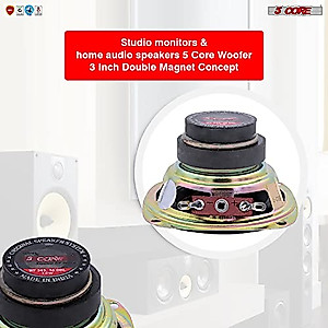 5 CORE 3 inch 5 Pieces Subwoofer Replacement DJ Speaker Sub Woofer Loudspeaker Wide Range Loud WF 3 inch DBL SQ 5pcs