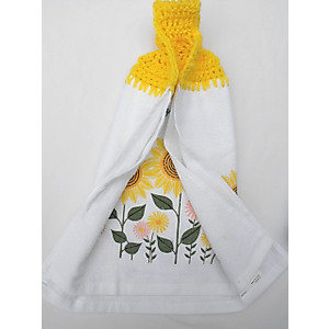 MADE FOR SUNNY DAYS - SUNFLOWER- DOUBLE THICK/FULL HANDMADE HANGING KITCHEN TOWEL