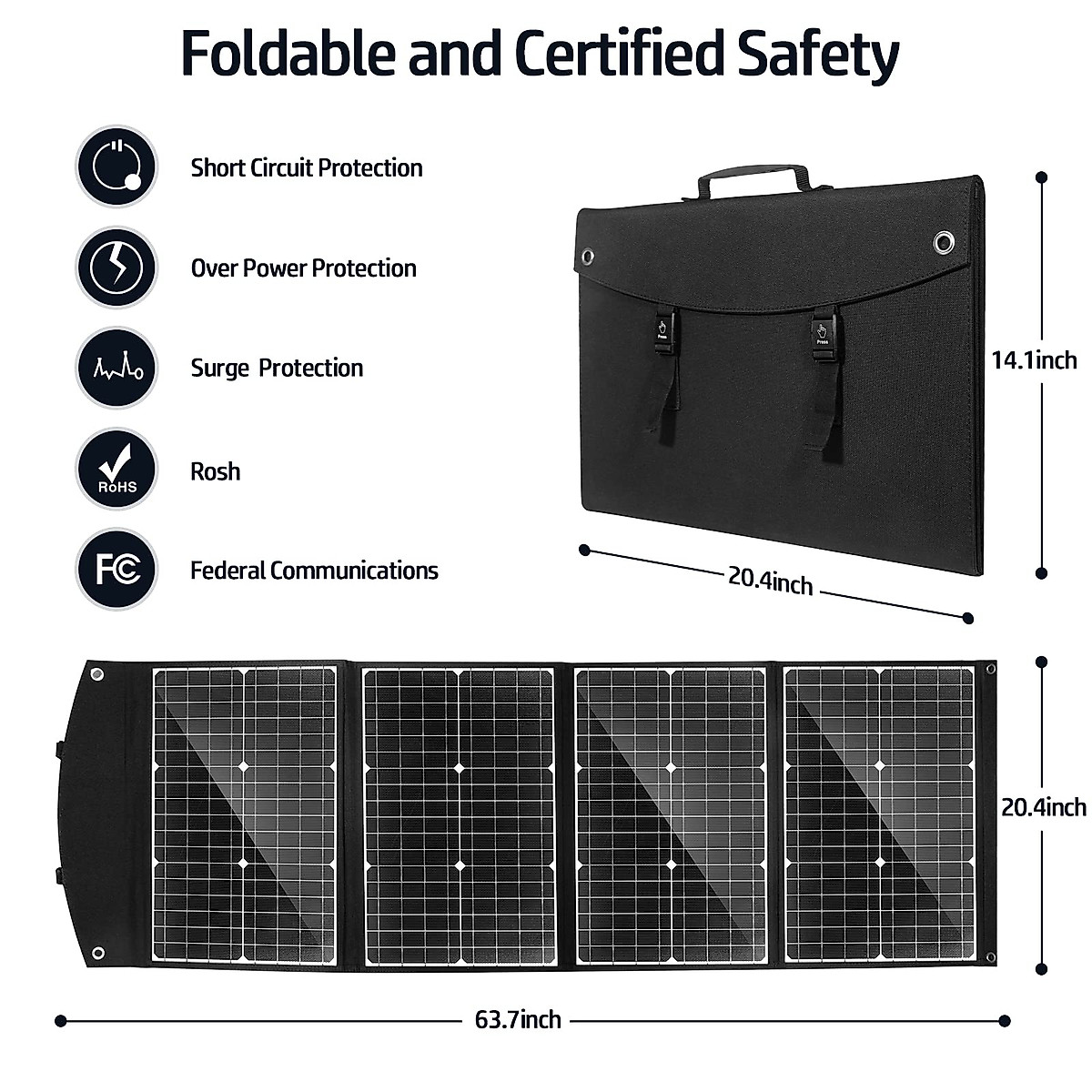 PROGENY 120 Watt Portable Solar Panel for Solar Generator and USB Devices, Waterproof Foldable Solar Panel for Jackery Explorer/Flashfish/BALDR/Goal Zero/Anker Power Stations