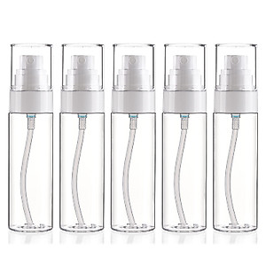 Fine Mist Spray Bottle Plastic Spray Bottles 2oz/60ml 5 Pack Makeup Setting Spray Bottle TSA Approved Empty Cosmetic Refillable Travel Bottle Containers Sprayer for Water,Perfume,Essential Oils,Skincare Makeup Lotion,Face & Hair Mist