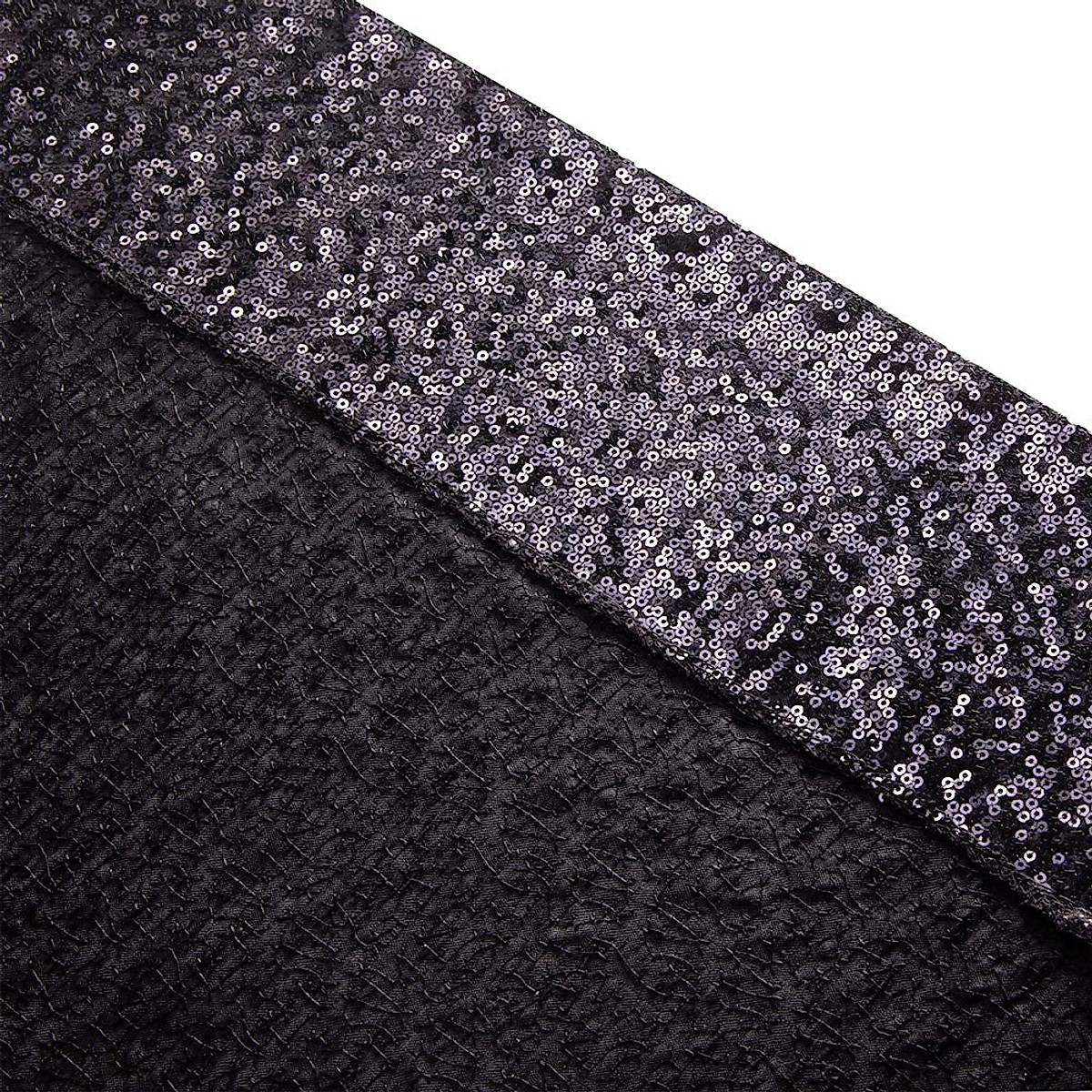 SquarePie Sequin Backdrop Not See Through Thick Stain Background Glitter Curtain Party 8FT x 8FT Black