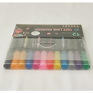 Shimmer Markers Outline Glitter Gel Pens: 12 Christmas Stocking Stuffers Teenage Tween Teen Girl Gifts Trendy Stuff Cute Arts Crafts Art Supplies Kids Ages 4 5 6 8 9 10 14 16 18 Year Old Outliner 2024