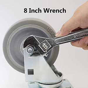 Casoter 18" Silver Adjustable Wrench 55mm Wide Milled Jaw Drop Forged Steel Heat Treated Chrome-plated Garage DIY Proto Tool for Men