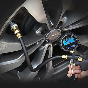 WNCGC Air Chuck,1/4 FNPT Closed Flow Brass Tire Air Chuck, Locking Air Chuck Quick Connect for Inflator Gauge Compressor Accessories (2 Pack)