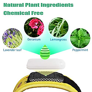 BuggyBands 2 Pack Mosquito Bracelet with 4 Essential Oils Refills, Waterproof Wristbands for Kids & Adults, Natural Deet-Free Resealable,Safe Indoor Outdoor Protection (Pink-Yellow)