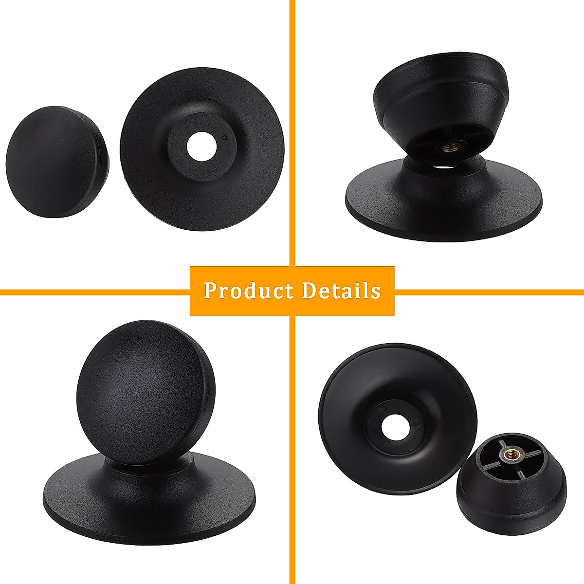 OCR Pot Lid Replacement Knobs, Glass Lid Handles Kitchen Cookware Universal Replacement Pan Lid Holding Knobs, Bakelite Handgrip with Screw (4)