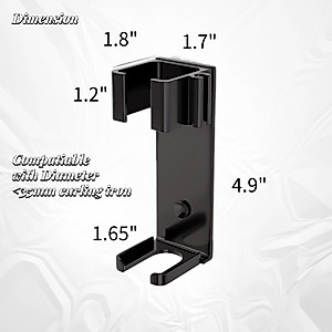 Metal Wall Mounted Curling Iron Holder 2Pack Hair Styling Tool Storage Organizer Heat Resistant Metal Hanging Rack for Flat Iron Comb Straightener Curling Wands (Black)