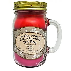 Our Own Candle Company Very Berry Scented 13 Ounce Mason Jar Candle