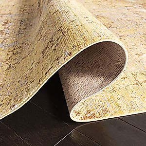 Safavieh Mystique Collection Area Rug - 8' x 10', Gold & Multi, Modern Abstract Distressed Design, Non-Shedding & Easy Care, Ideal for High Traffic Areas in Living Room, Bedroom (MYS971C)