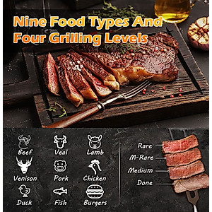 Wireless Meat Thermometer Wireless with Bluetooth, 165ft Long Range Meat&Food Thermometer, Meat Thermometers for Oven, Grilling, Cooking, Smokers, BBQ