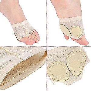Dance Paws Pad, Foot Undies Thongs Half Sole Dance Shoes Lyrical Bare Foot Thong Ballet Shoes for Womens Girls