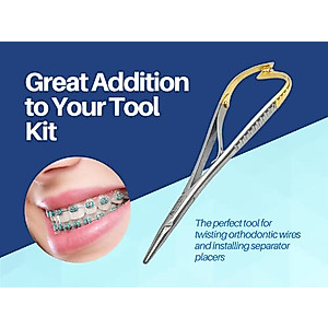 Mathieu Ligature Elastic Placing Pliers 5.5" with Tungsten Carbide Inserts, Separator Placer, Orthodontic Lace Back Tightener ARTMAN Brand