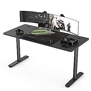 It's_Organized Gaming Desk,60 Inches Large Gaming Computer Desk PC Gaming Table Desk Laptop Workstation,Free Mouse Pad for Home Office Gaming,Black