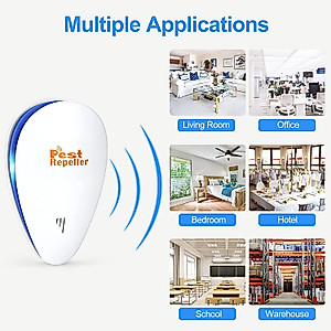 Ultrasonic Pest Repeller - 6 Pack, Electronic Mouse Repellent, Indoor Rodent Repellent，Rat Repellent Plug in，Insect Repellent，Pest Control for Mosquitoes，Ants，Mice，Squirrel,Fly，Cockroaches