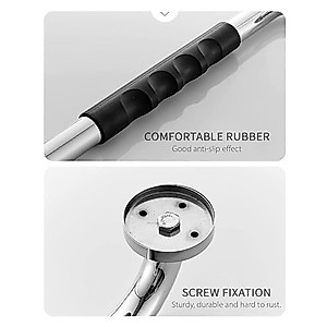 Grab Bar Bathroom Stainless Steel Bath Grab Rail Shower Safety Handrail Anti Slip Rubber Grip Balance Bar Handle for Elderly Disabled Children Kitchen Toilet (Size : 19.7Inch)