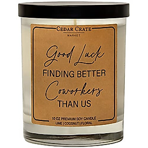 Good Luck Finding Better Coworkers Than Us - Congratulations Gifts for Women, Men, Going Away Gift for Coworker, Farewell Gift, Boss Lady Gift for Women, Best Boss, Promotion Gift, Funny Candle Gift