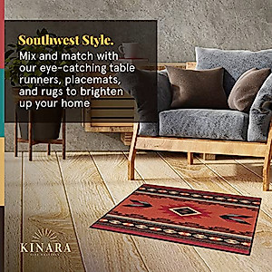 Kinara Cibola Area Rug – Southwestern Native American Design – Beautiful and Unique Pattern – Fine Weaving and Quality Material for Everyday Use – Non-Skid – 3x2 feet.