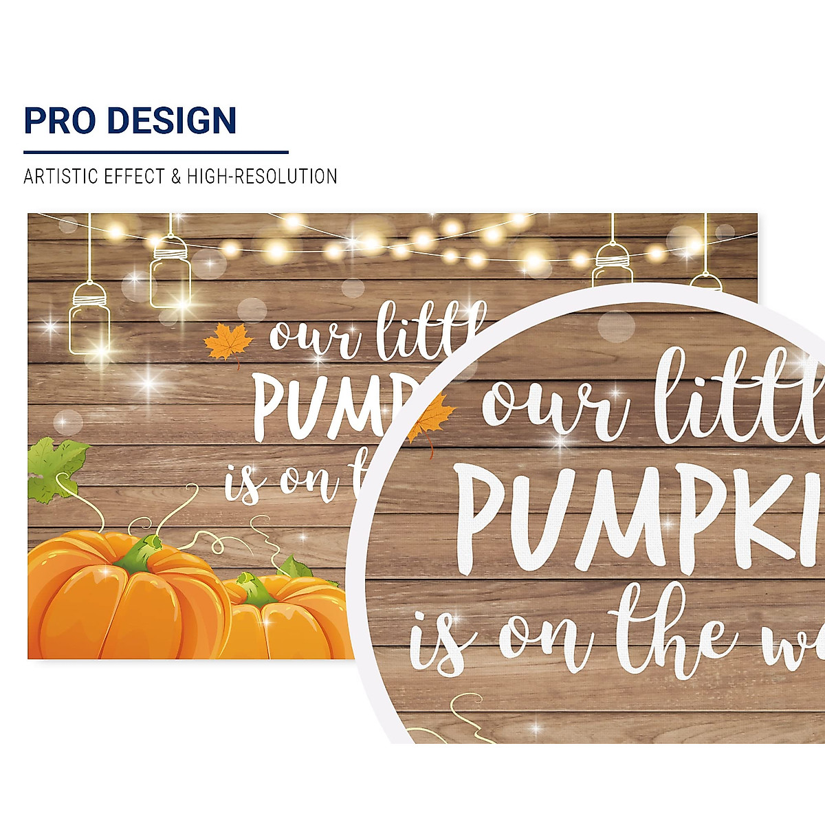 Allenjoy Pumpkin Rustic Wood Baby Shower Backdrop Autumn Our Little Pumpkin Boy Girl is On The Way Welcome Party Decorations Baby is Brewing Theme Cake Table Banner Background Photo Booth Props