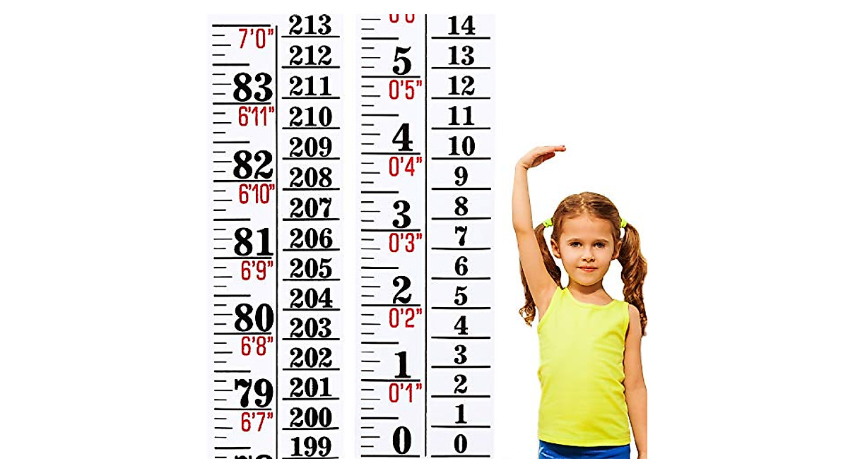 Growth Chart Wall Labels - Easy Height Tracking for Kids & Nursery