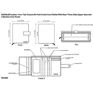 SADDLER Womens Luxurious Leather Medium Trifold RFID Protected Purse Wallet with Zipper Coin Purse | Ladies Designer Clutch Perfect for ID Coins Notes Debit Travel Cards | Gift Boxed - Black