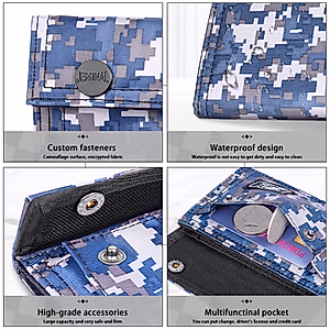 JEMINAL Men's Camo Printed Bifold Wallet Teens Boys Wallets for Kids